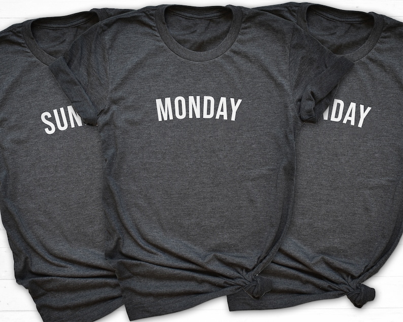 Day of the Week Shirt, Monday Tshirt, Weekday Shirt, Thursday Shirt ...