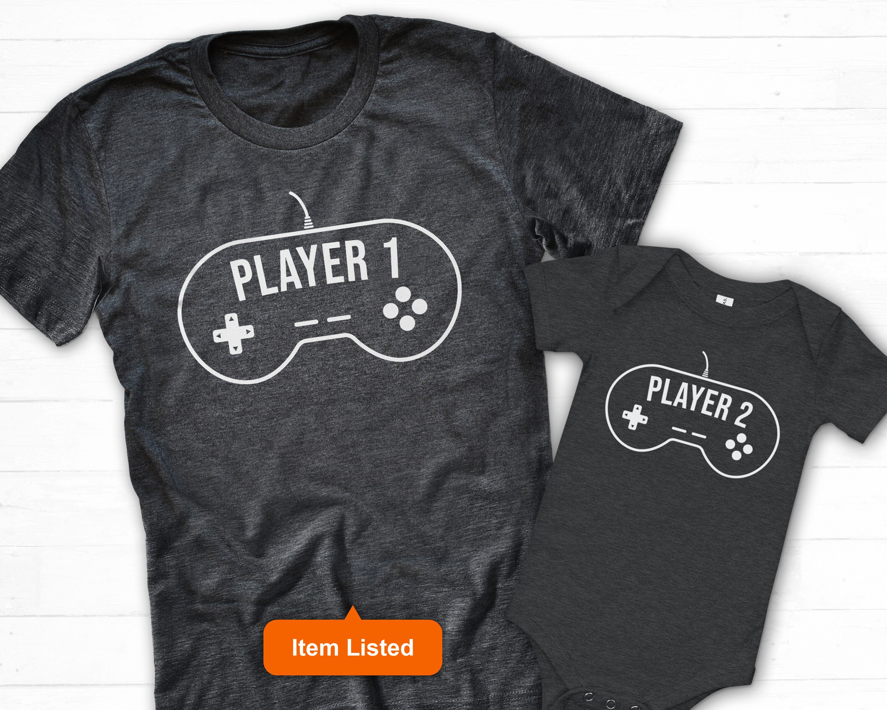 Player 1 Player 2 Shirt, Gamer Dad and Baby, Gamer Dad Shirt, Daddy and ...