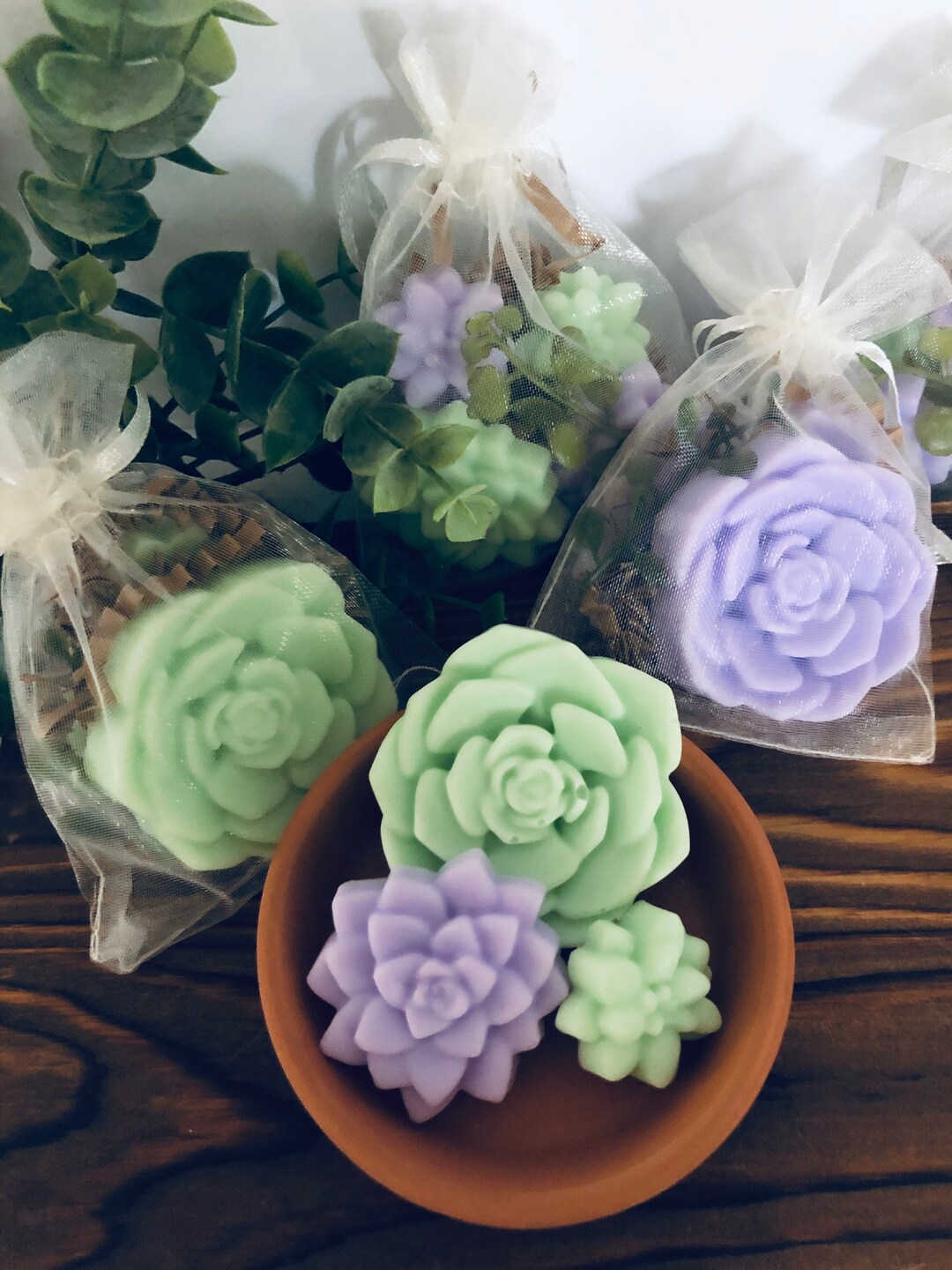 Single Mini Succulent Soap Favors, Wedding Favors, Bridal Shower Favors ...