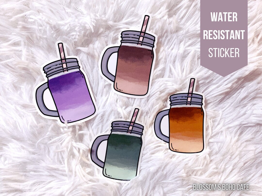 Iced Latte WEATHERPROOF Stickers Laptop Decals Latte Art Mocha ...