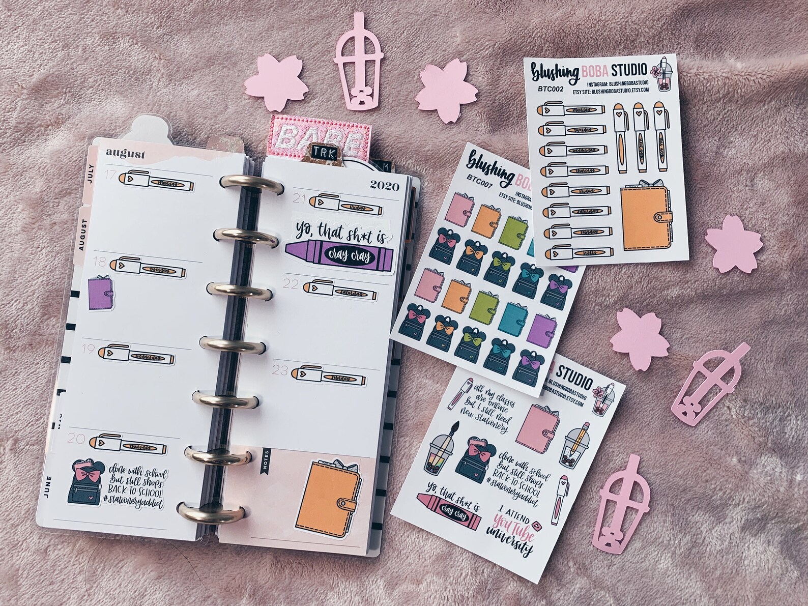 Mildliner Marker Inspired Weekly Header Stickers Hand Drawn | Etsy