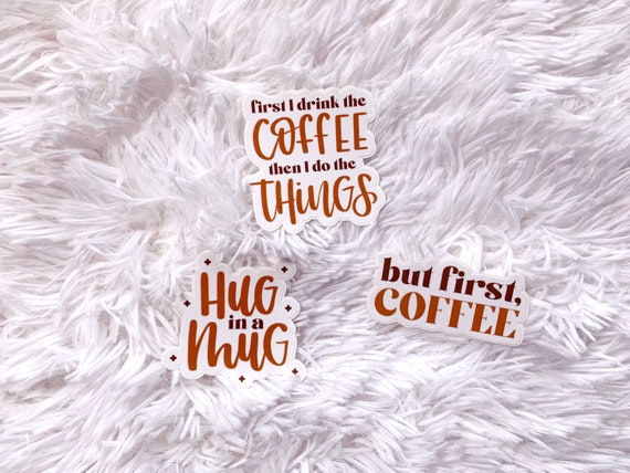 Coffee Quotes WEATHERPROOF Stickers Laptop Decals but - Etsy
