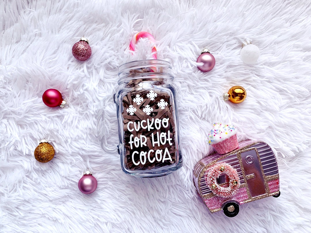 Cuckoo for Hot Cocoa GLASS MUG Cup for Iced Drinks Holiday Drinks ...