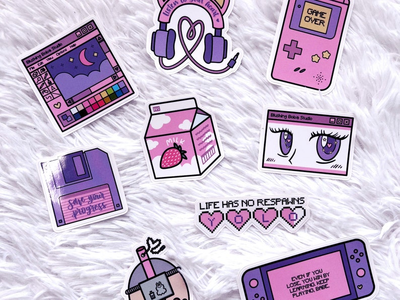 Boba Tamagotchi Inspired WATER-RESISTANT Vinyl Sticker | Kawaii Art ...