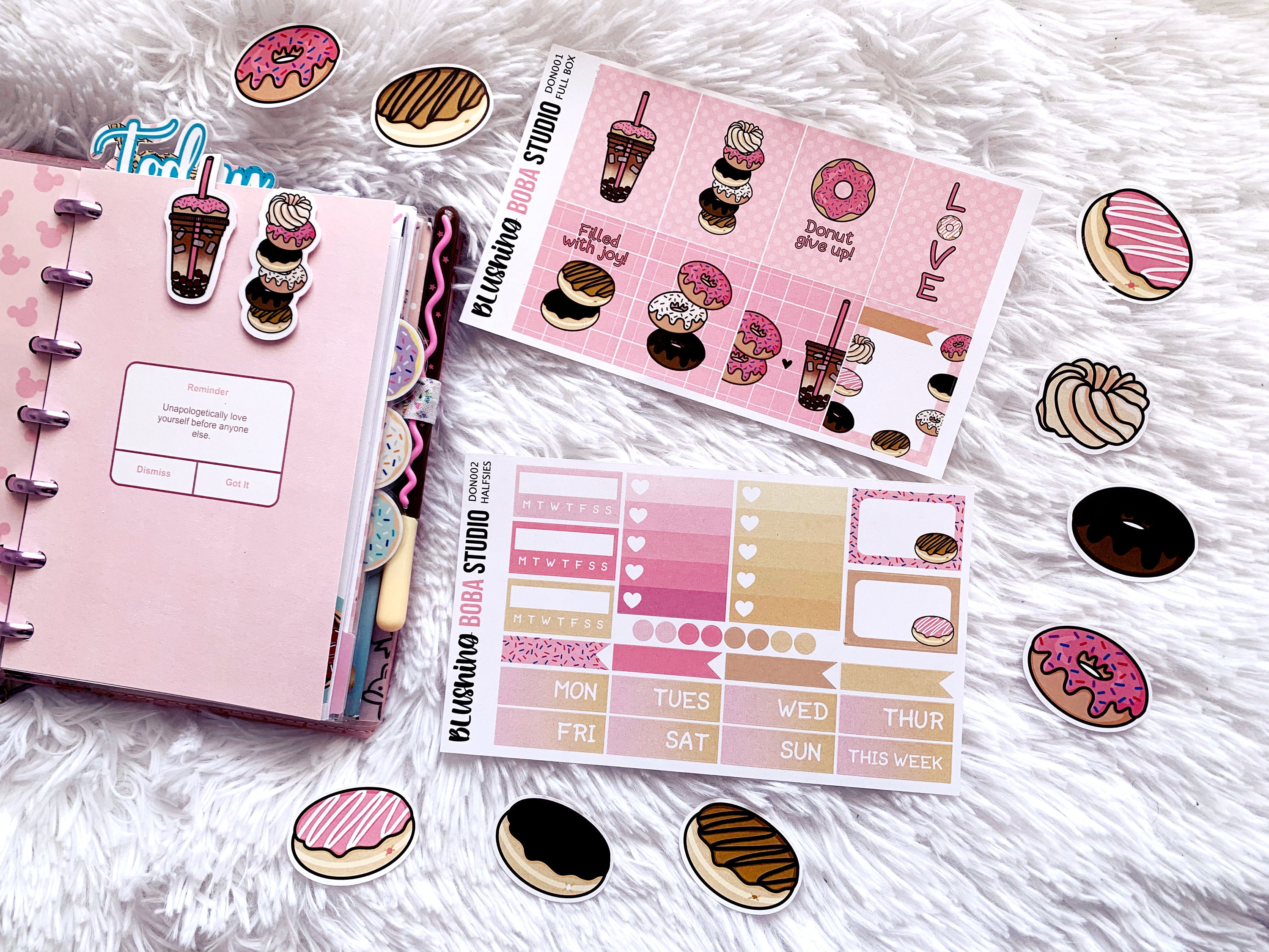 Donut Day Weekly VERTICAL Planner Sticker Kit | Donut Stickers ...