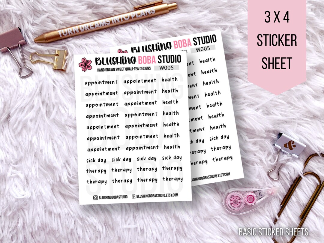 Appointment SCRIPT Functional Sticker Sheet Health Tracker - Etsy