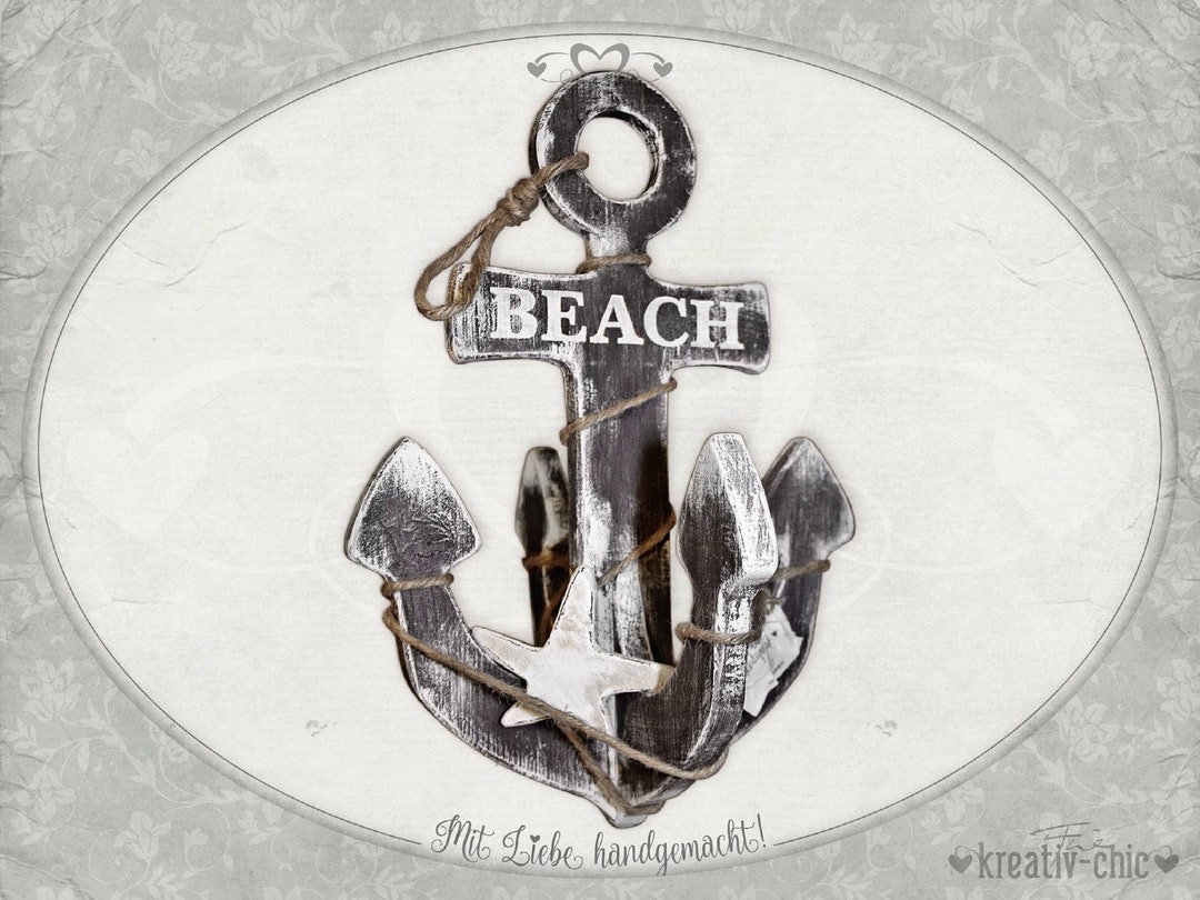 Ancla de madera Beach / Ancla Deco vintage / Decoración del baño - Etsy ...