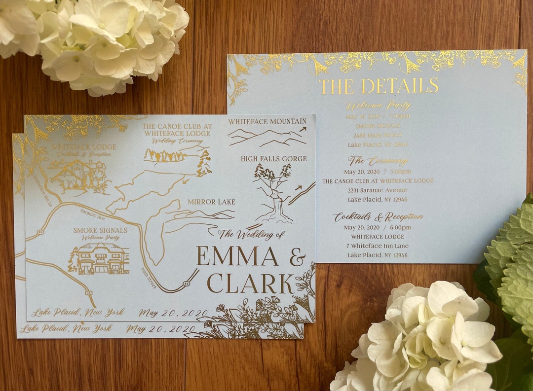 Custom Handmade Wedding Map - Etsy