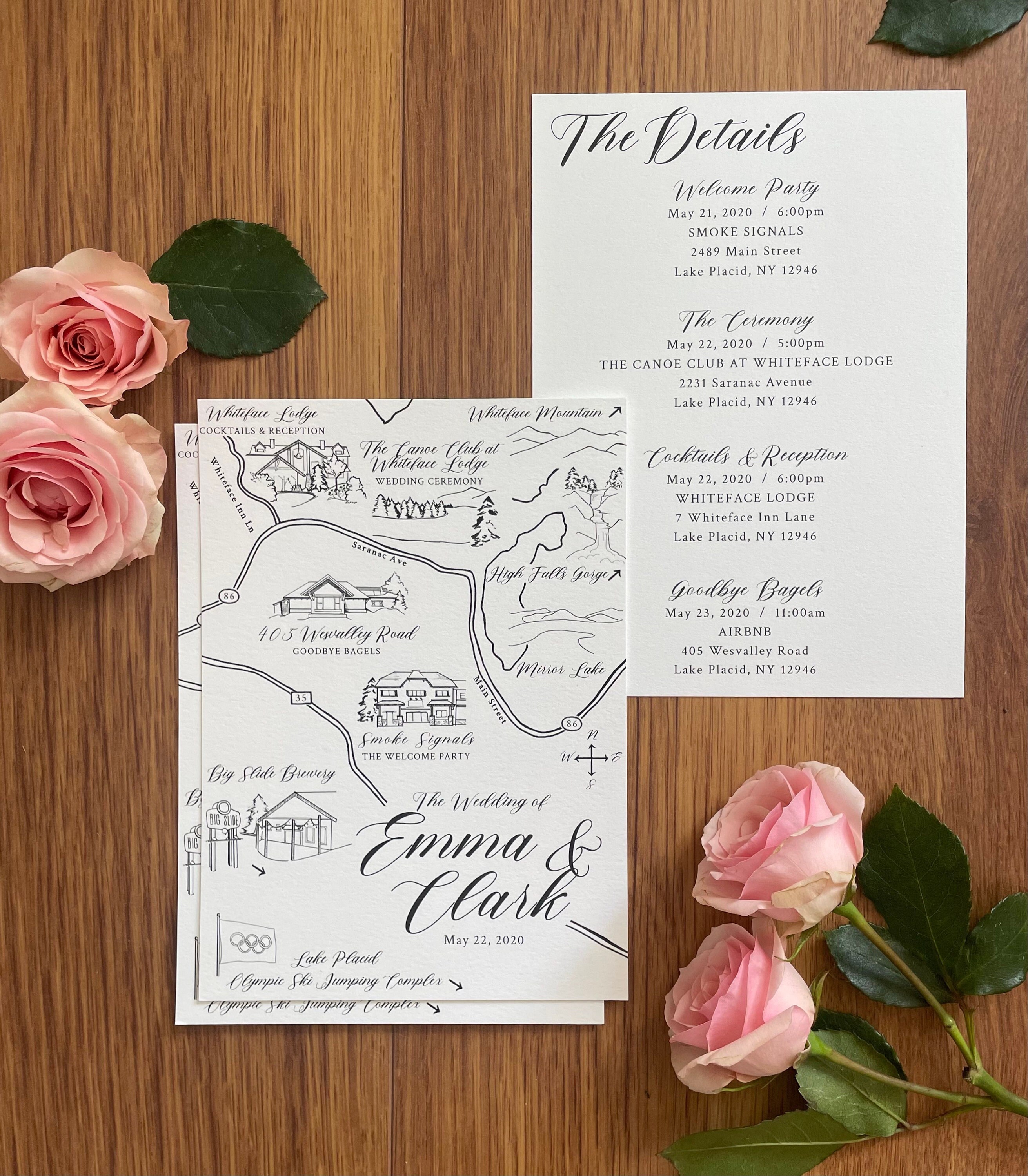 Custom Handmade Wedding Map - Etsy