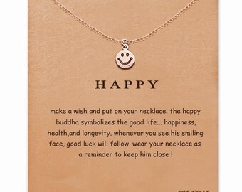 Smiley face necklace | Etsy
