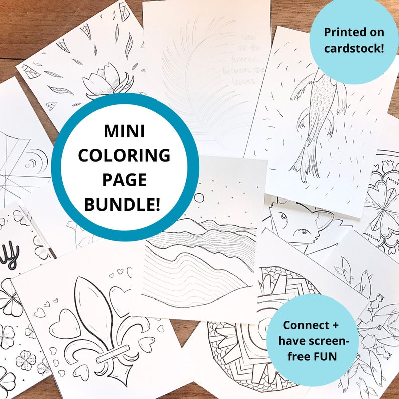 PRINTED Mini Coloring Page Bundle Mailed to You - Etsy
