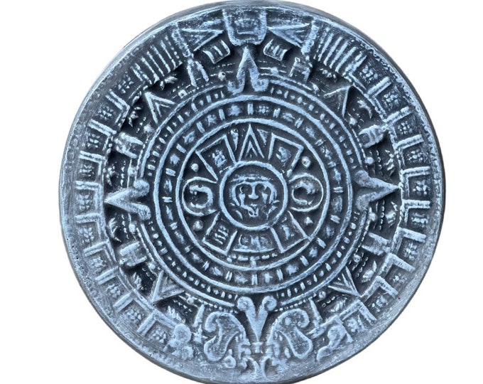 Aztec Calendar Stepping Stone, 10" X 1.25", Mayan Calendar, Concrete ...