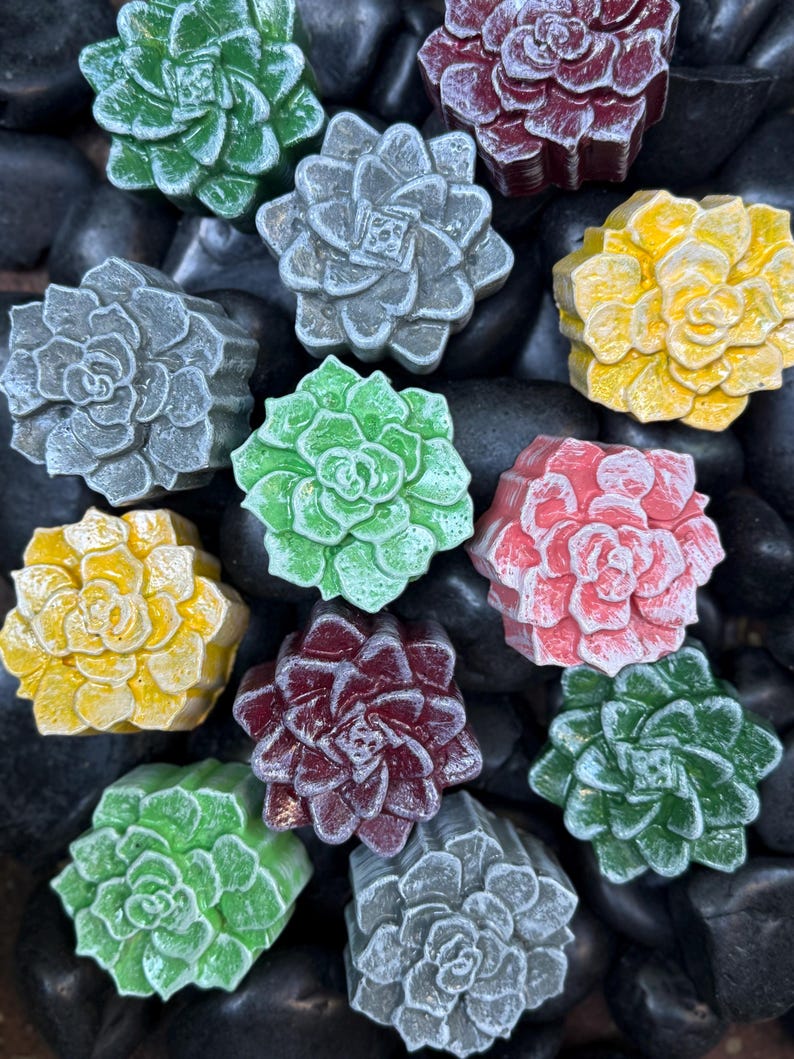 Set of 2 Concrete Flowers, Flower Garden, Flower Statue, Patio Accent ...