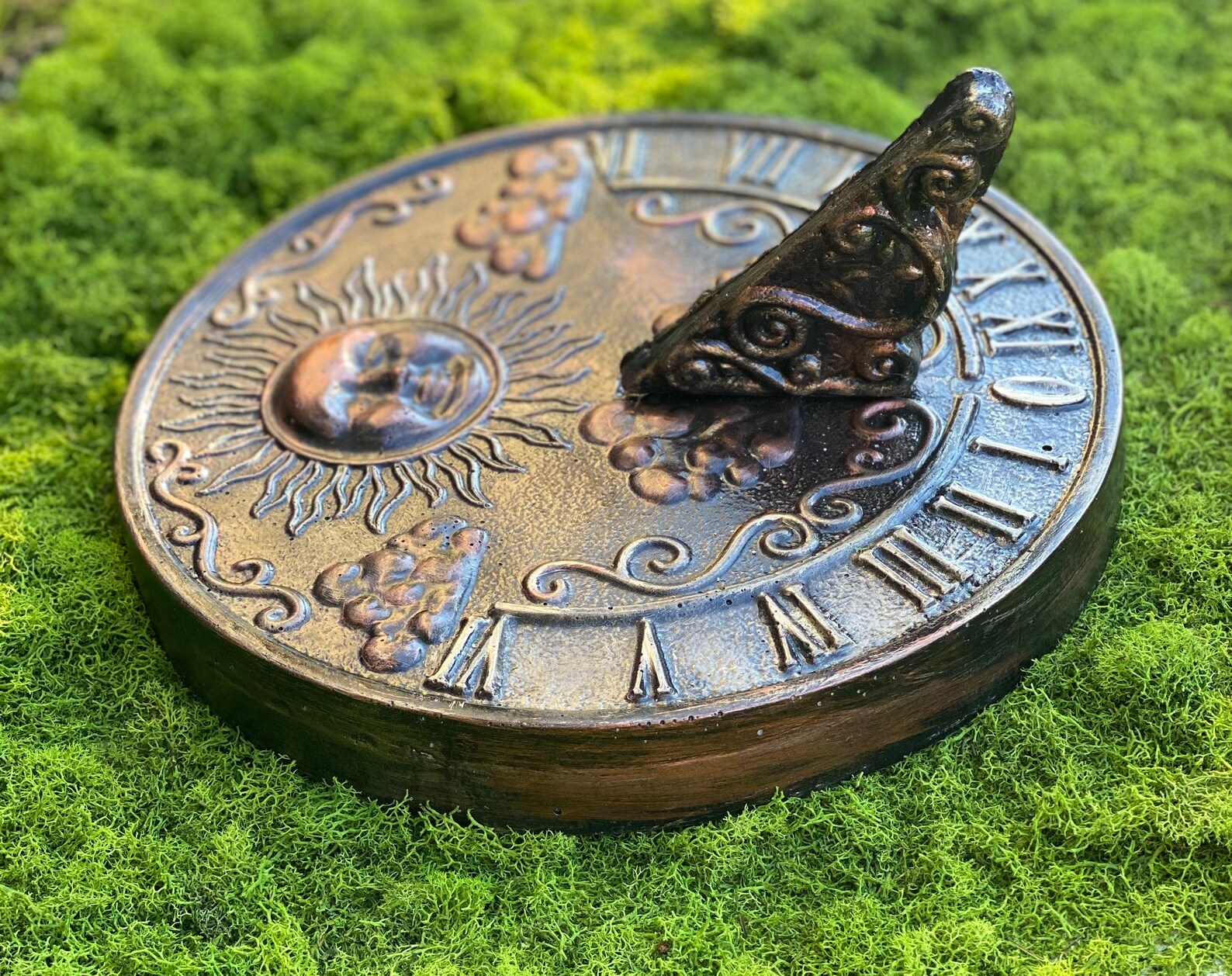 Sun & Cloud Sundial Concrete Sundial 10across X1.5thick - Etsy