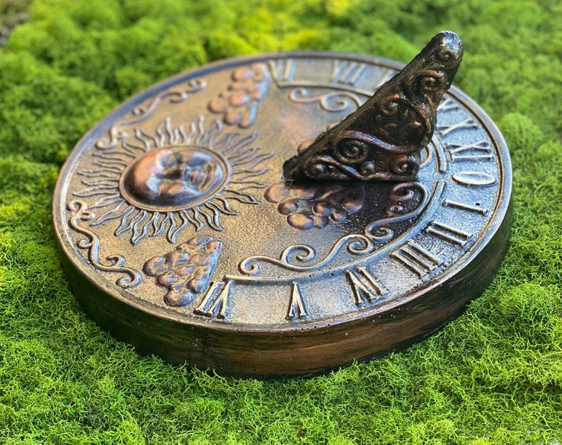 Sun & Cloud Sundial Concrete Sundial 10across X1.5thick - Etsy