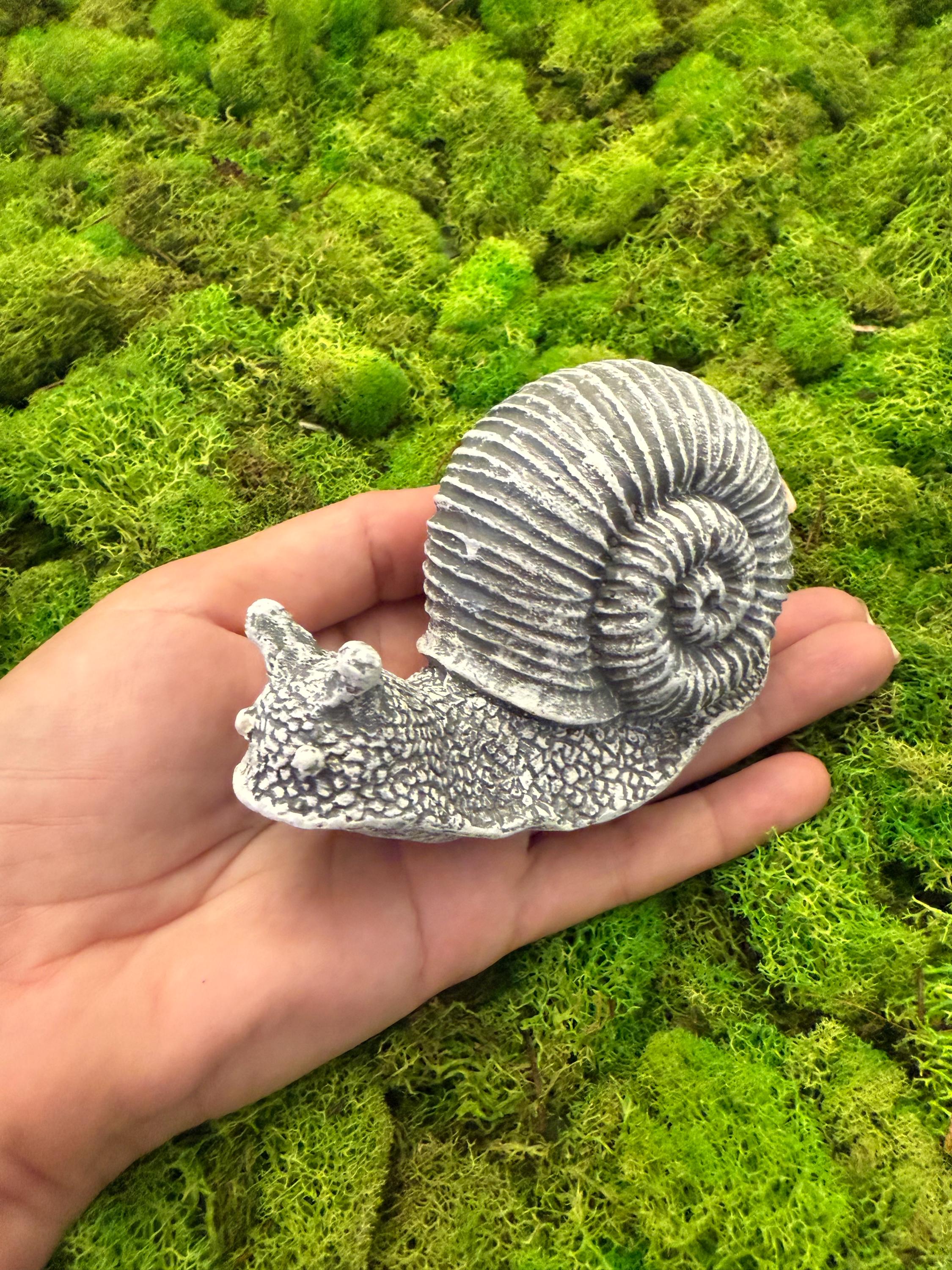 Concrete Snail Garden Sculpture, 4"l X 1.75"w X 2.5"h, Shell Garden ...