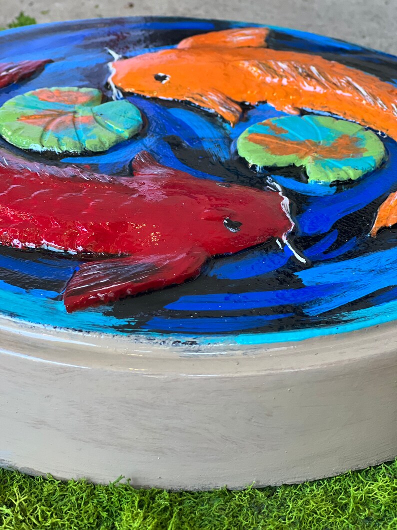 Koi Fish Stepping Stone Garden Stone Pond Stone Japanese - Etsy