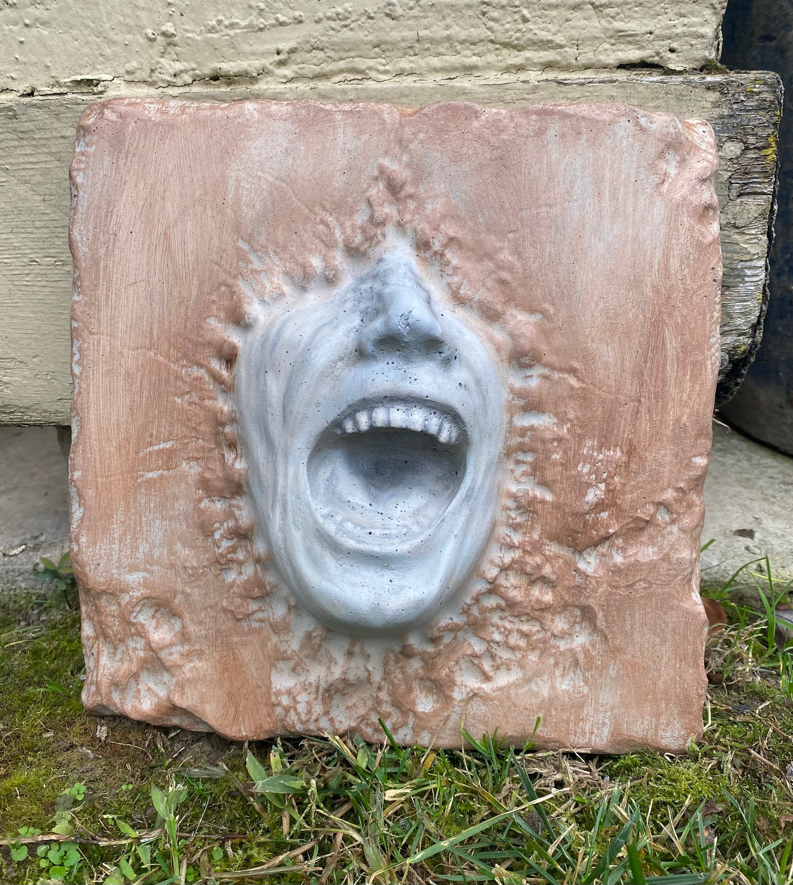 Concrete Face Through the Wall Screaming Face Stone Concrete - Etsy