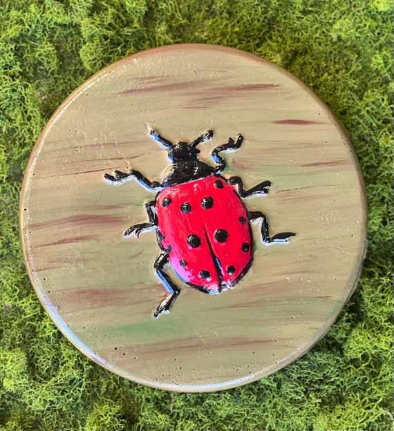 Ladybug 7.5x1.5 Stepping Stone Concrete Garden - Etsy