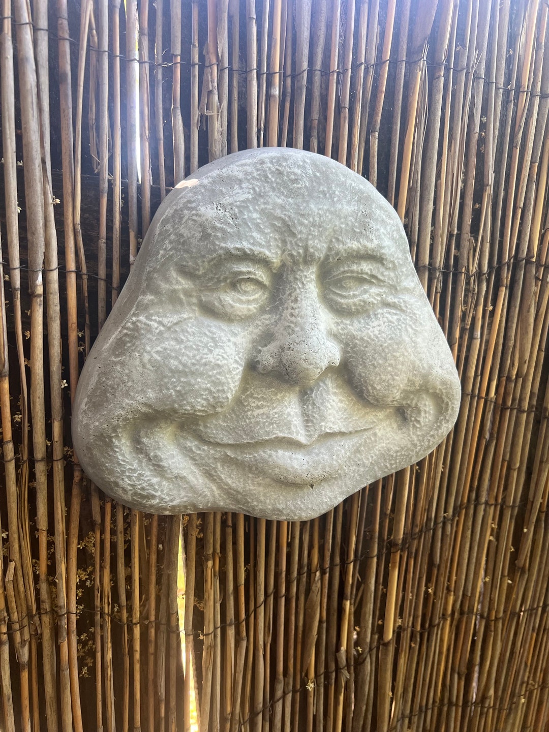 Green Man Face, 10"x8.5", Garden Face Décor, Cement Décor, Concrete Art ...