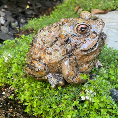 Concrete Bullfrog Statue Stone Toad | Etsy