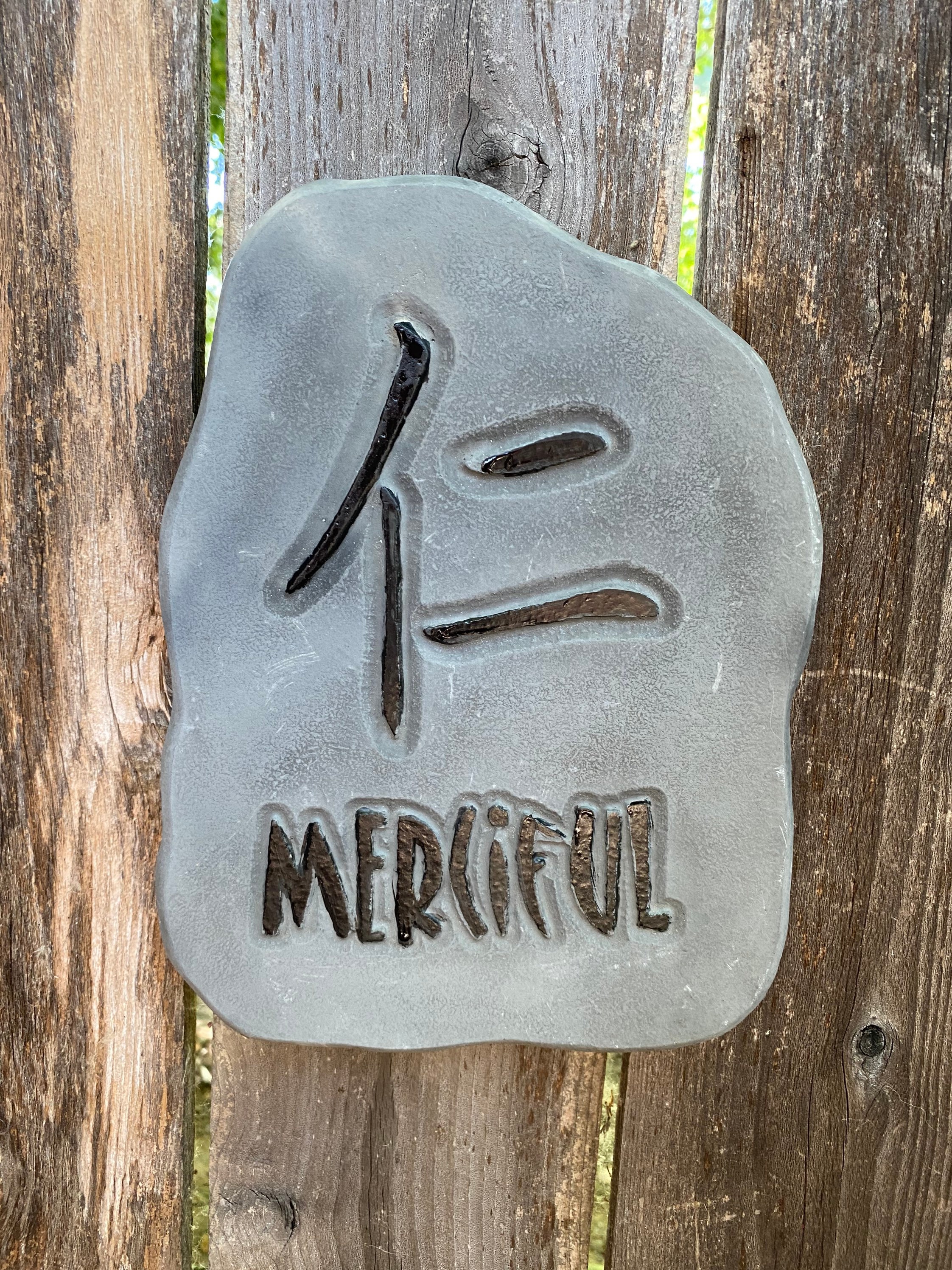 Merciful Symbol kanji stepping stone garden plaque | Etsy