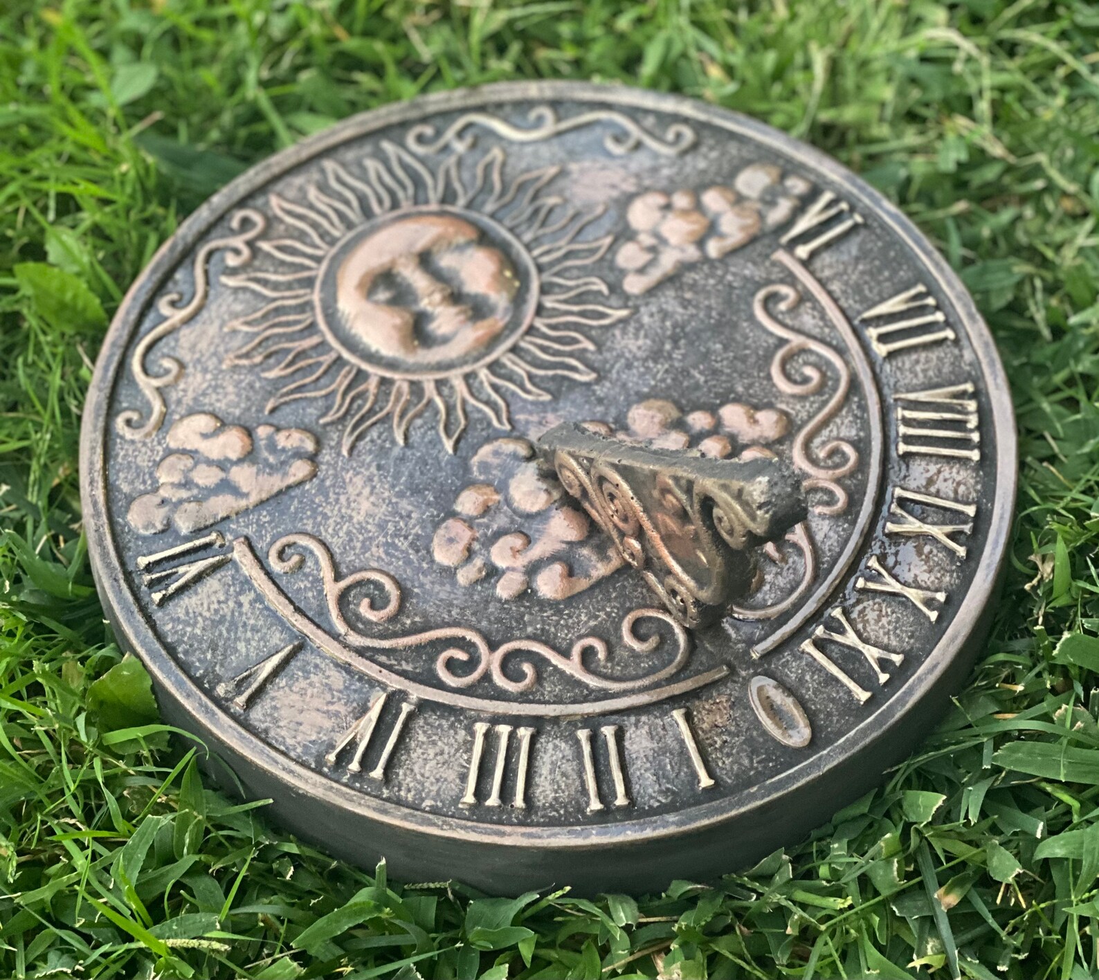 Sun & Cloud Sundial Concrete Sundial 10across X1.5thick - Etsy