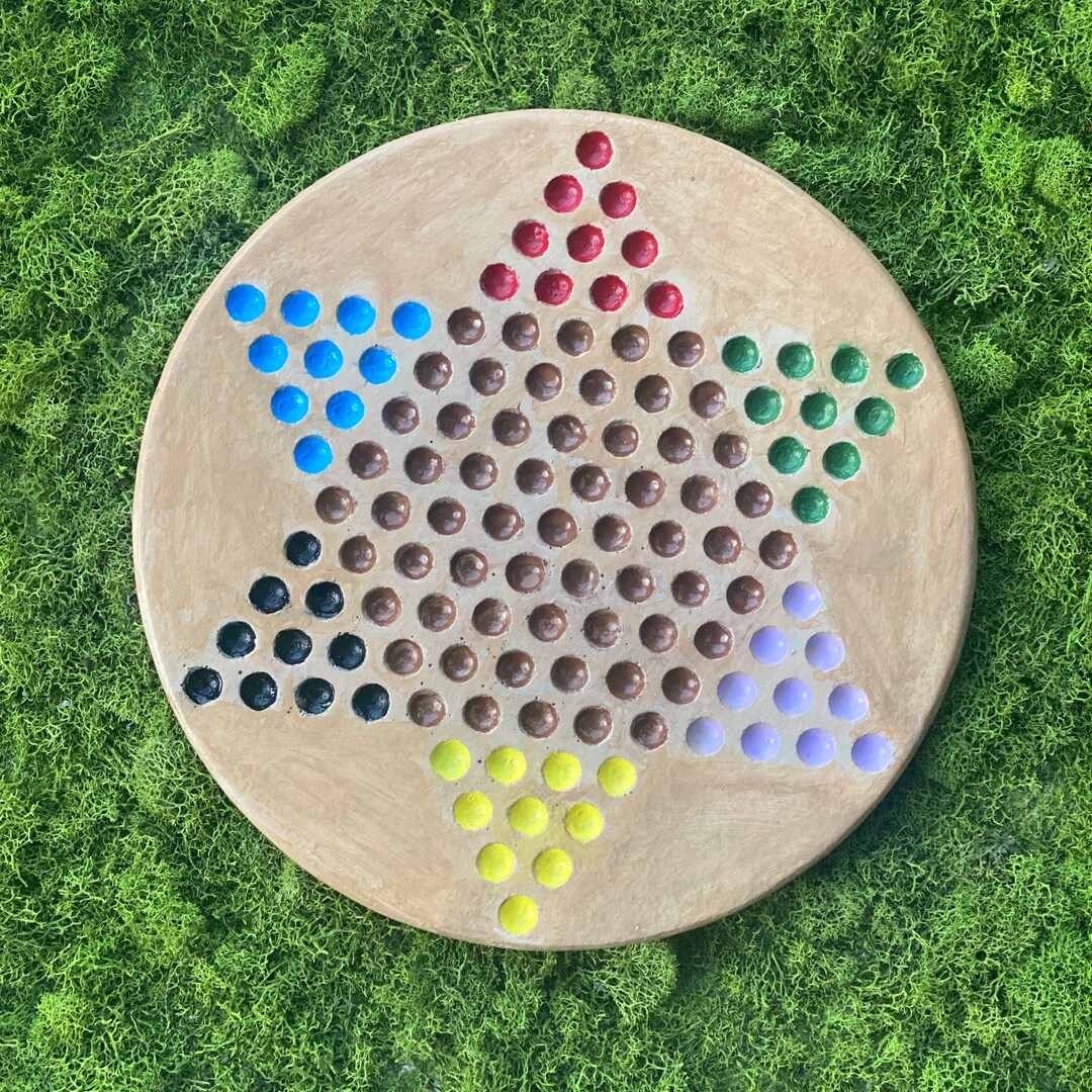 Chinese Checker Game Board Star, 10" X 3/4", Concrete Garden, Garden ...