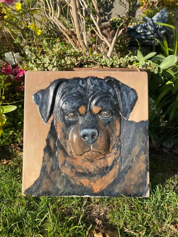 Rottweiler Dog Garden Stone Pet Memorial Garden Stone | Etsy