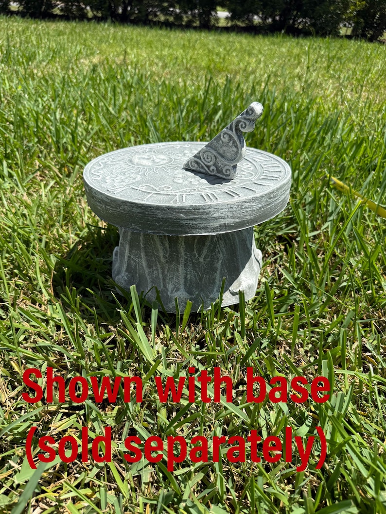 Garden Sundial Only, 10” Round, Sun & Clouds Roman Numeral Design ...