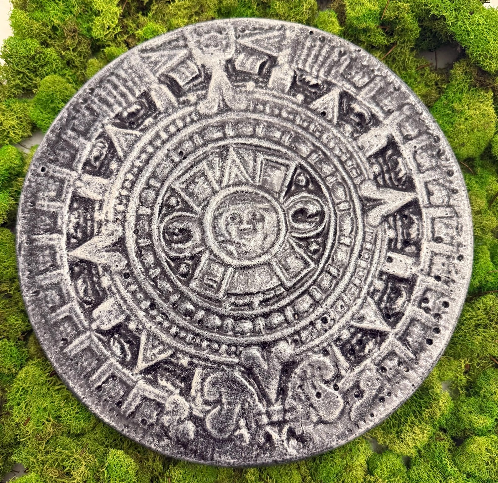 Aztec Calendar Stepping Stone, 10" X 1.25", Mayan Calendar, Concrete ...