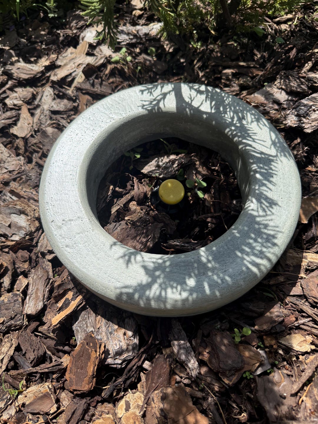 Large Gazing Ball Holder, Concrete Sprinkler Guard Ring Protector Donut ...