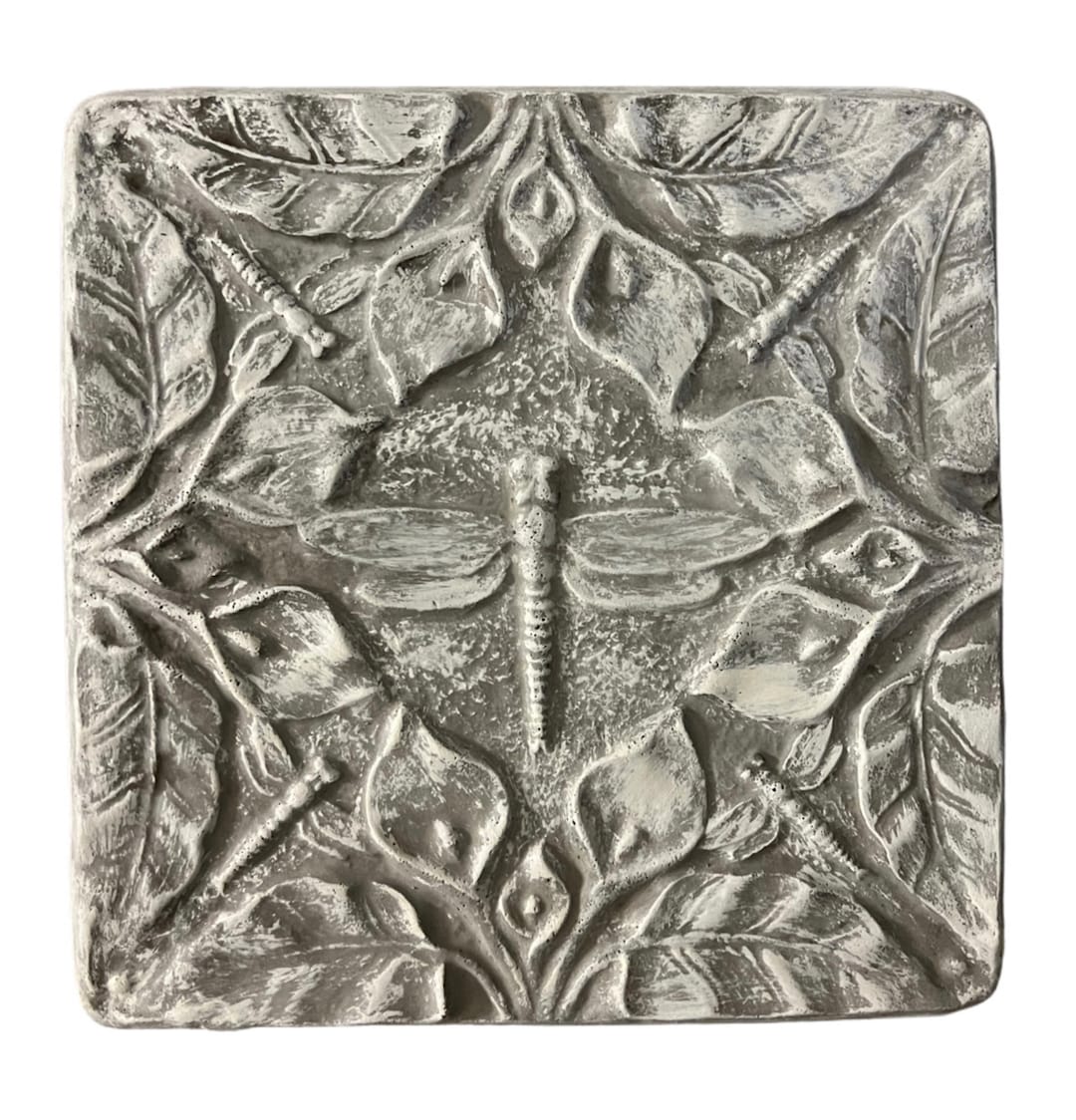 Dragonflies Stepping Stone, Garden Stone, Flowers, Outdoor Decor ...