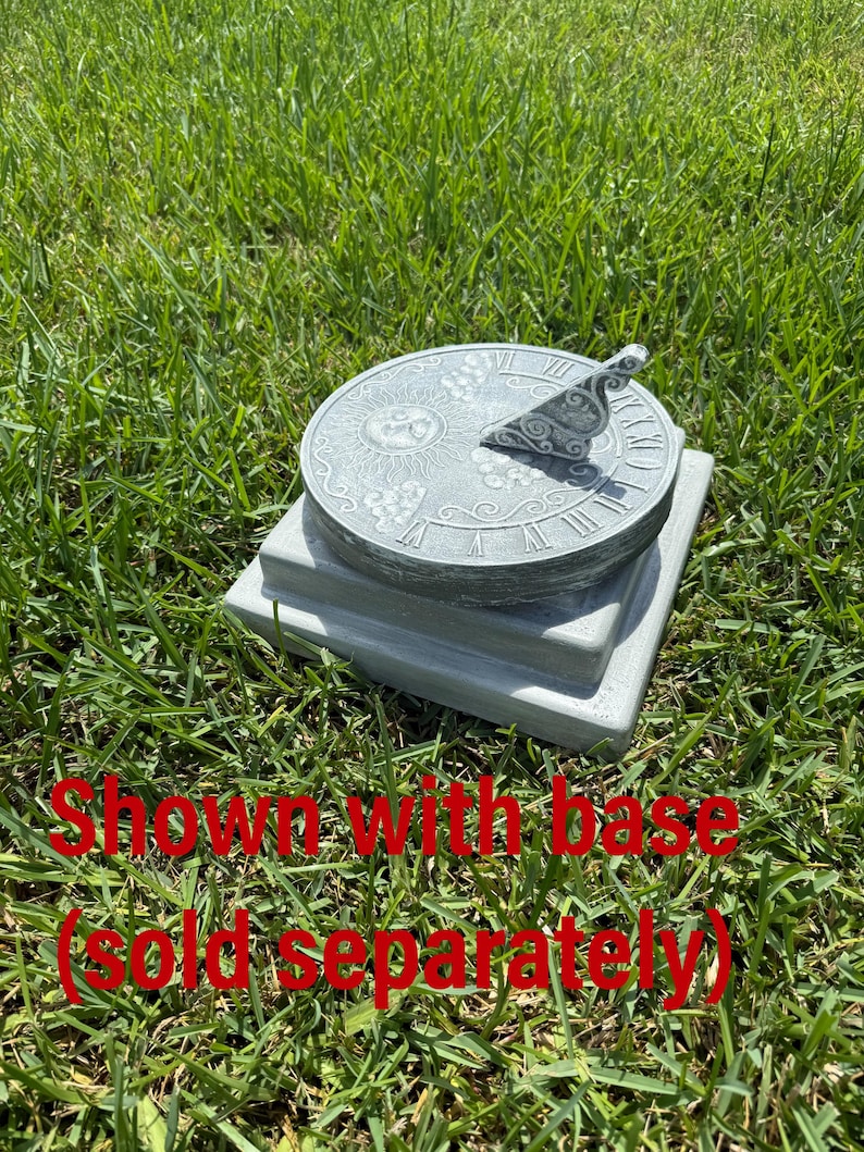 Garden Sundial Only, 10” Round, Sun & Clouds Roman Numeral Design ...