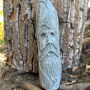 Concrete Log Face, 10lx3wx2, Tree Spirit, Garden Sculpture, Concrete ...