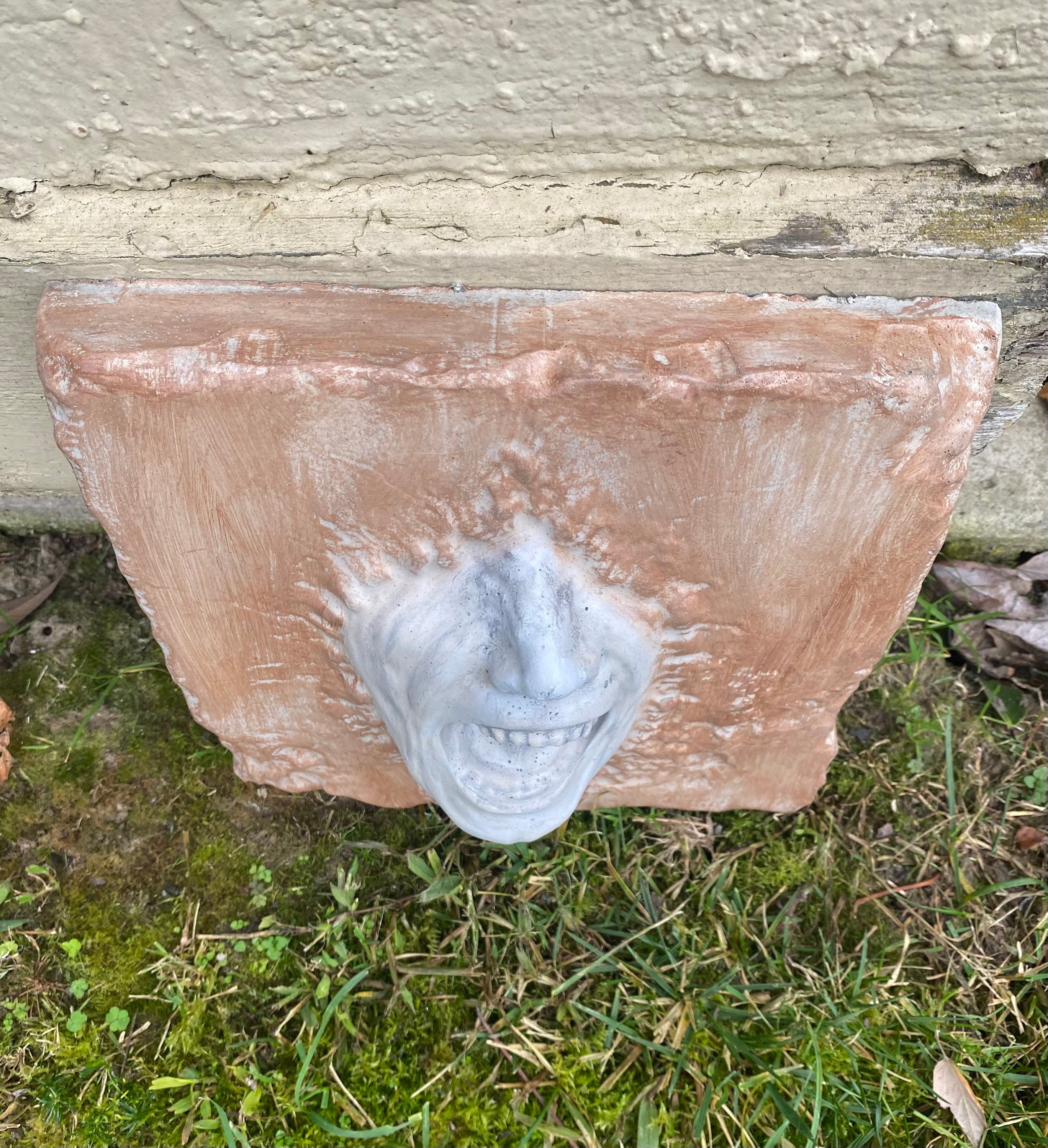 Concrete Face Through the Wall Screaming Face Stone Concrete - Etsy