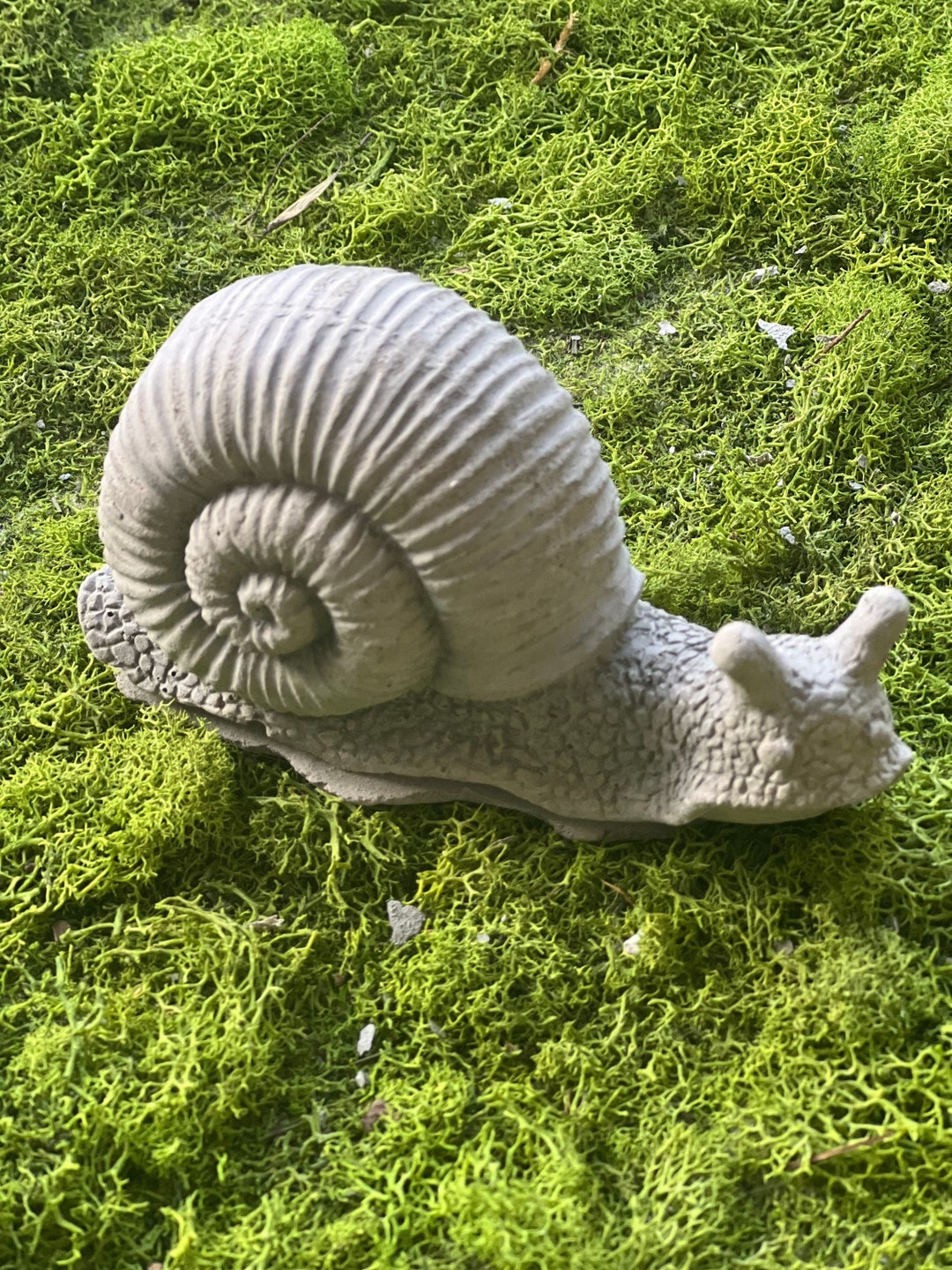 Snail Garden Sculpture, 4"l X 1.75"w X 2.5"h, Concrete Snail, Shell ...