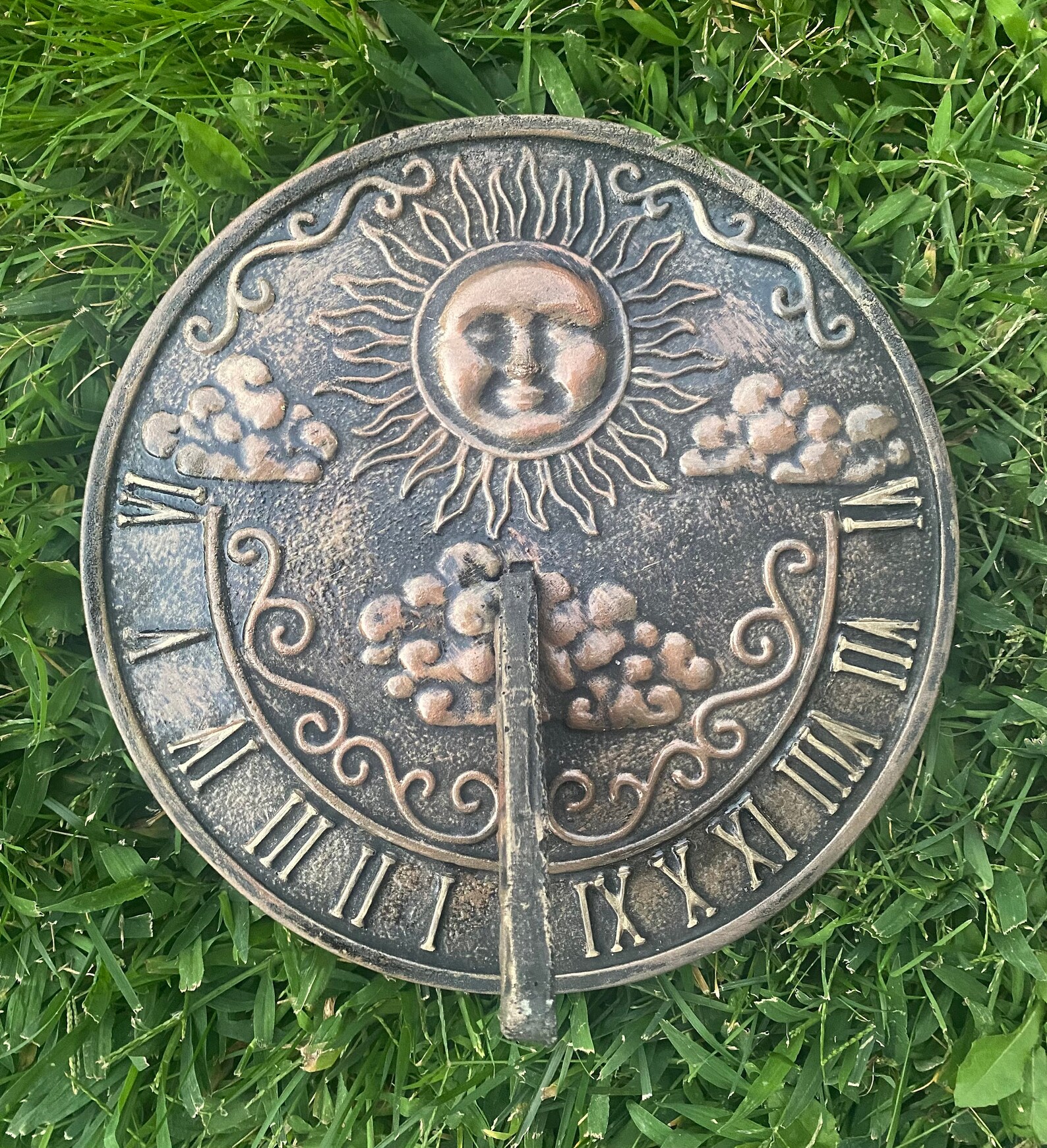 Sun & Cloud Sundial Concrete Sundial 10across X1.5thick - Etsy