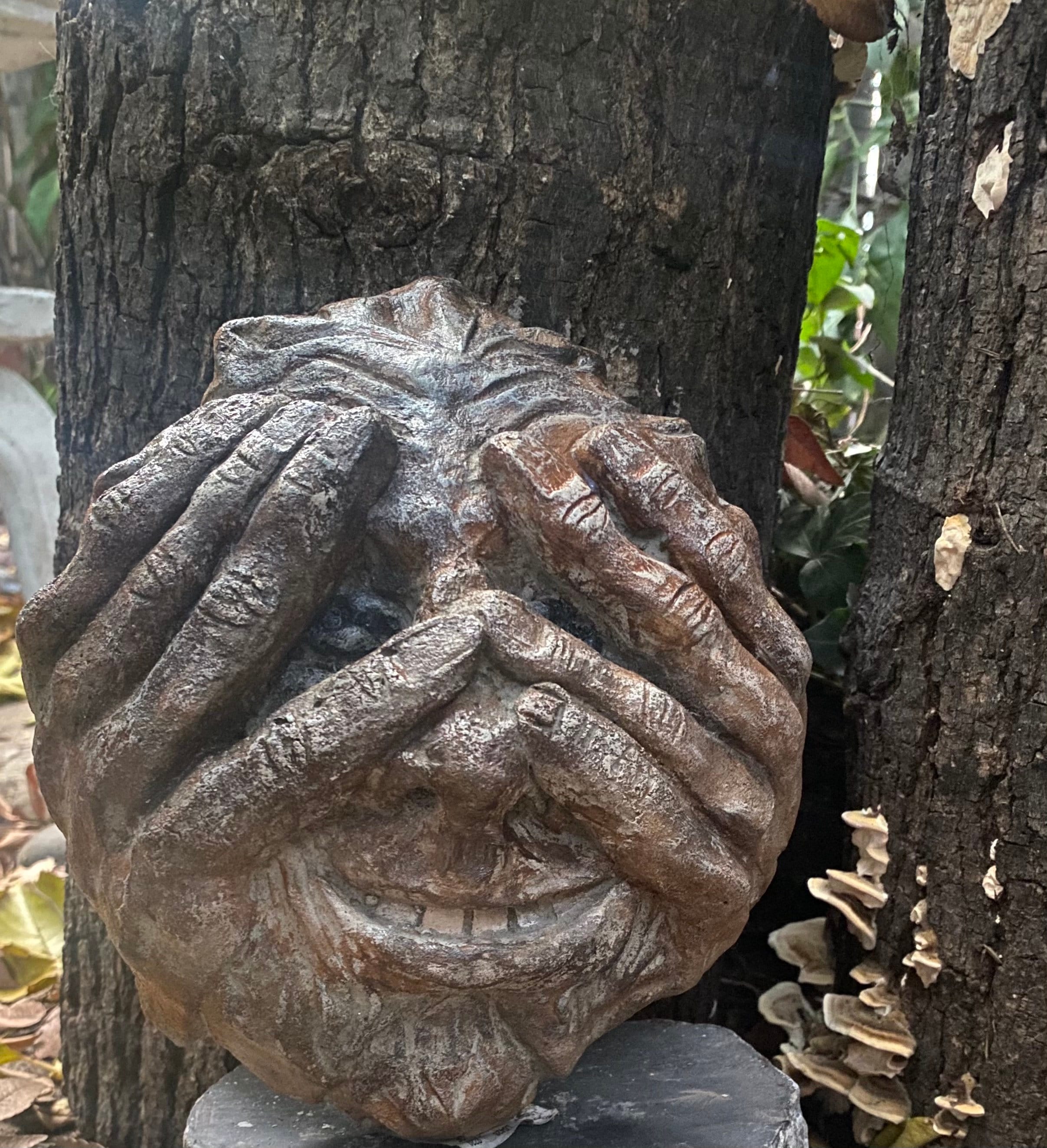 Tree Man Face 8x7 Concrete Garden Decor Cement | Etsy