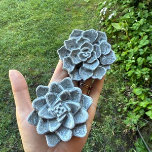 Set of 2 Concrete Flowers, Flower Garden, Flower Statue, Patio Accent ...