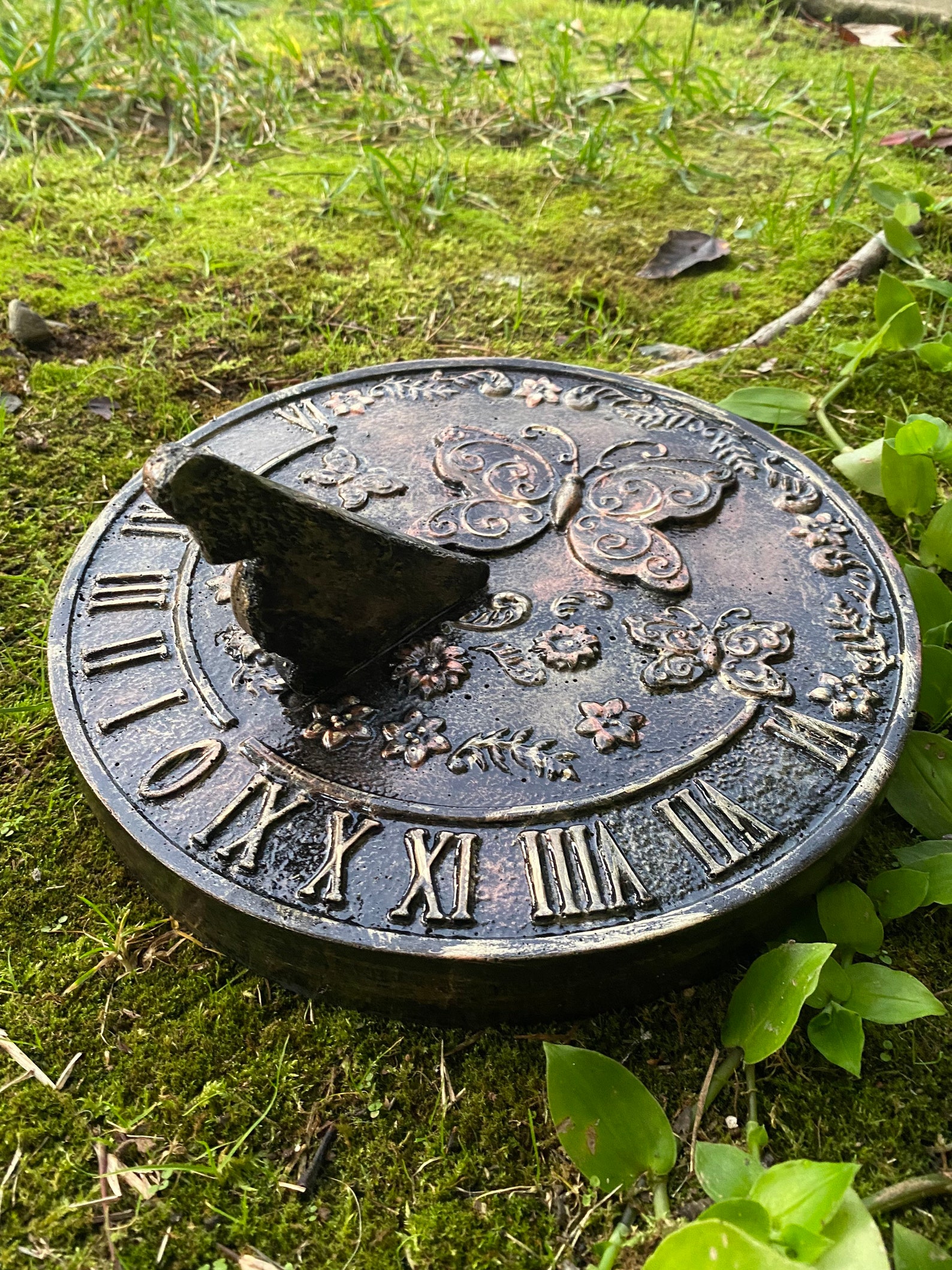 Butterfly Sundial, Concrete Sundial, 10”across X1.5”thick, Garden ...