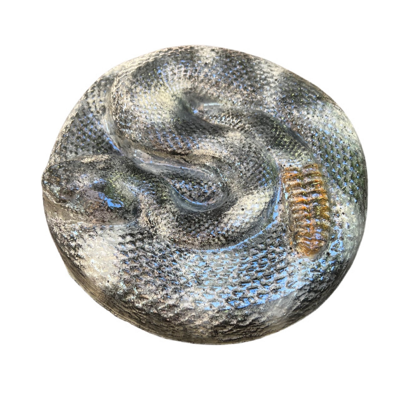 Rattlesnake Concrete Statue Snake Statue Pond Decor Home or - Etsy