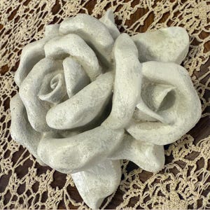 Concrete Rose Flower Statue, 6"x2", Cement Garden Statue, Handmade ...