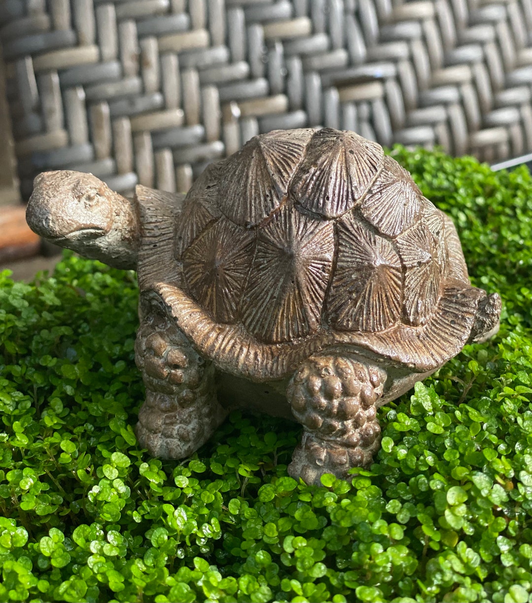 Tortoise Figurine, Mini Turtle Statue, Pond Decor, Turtle Garden, Small ...