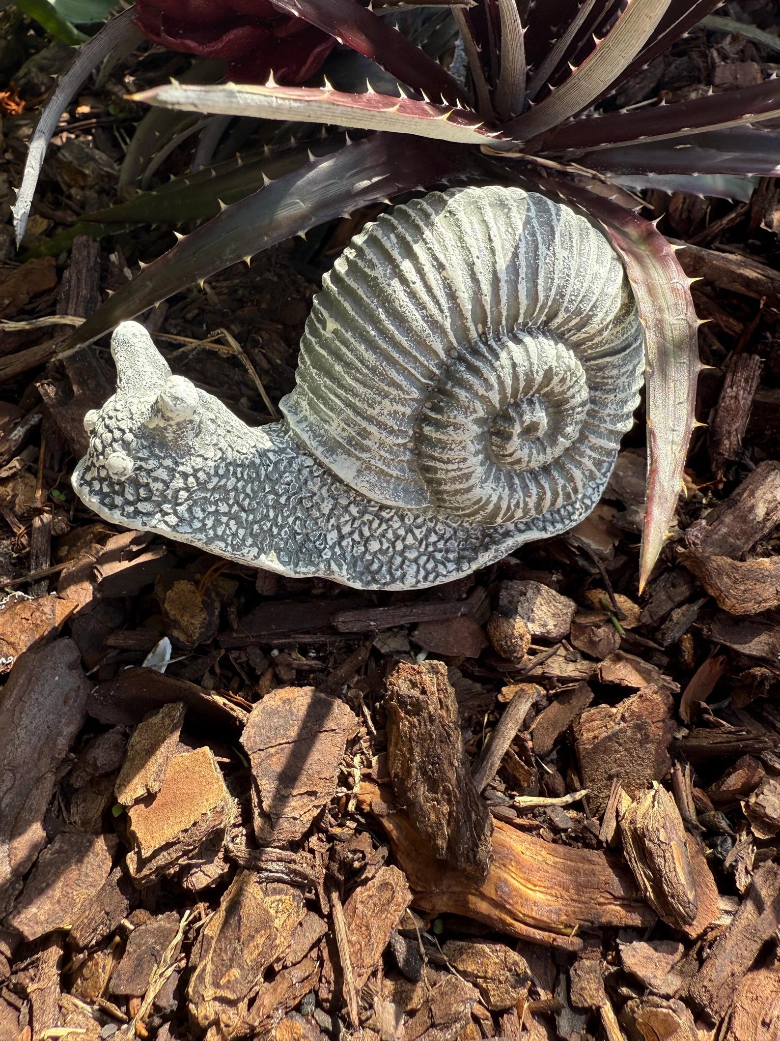 Concrete Snail Garden Sculpture, 4"l X 1.75"w X 2.5"h, Shell Garden ...