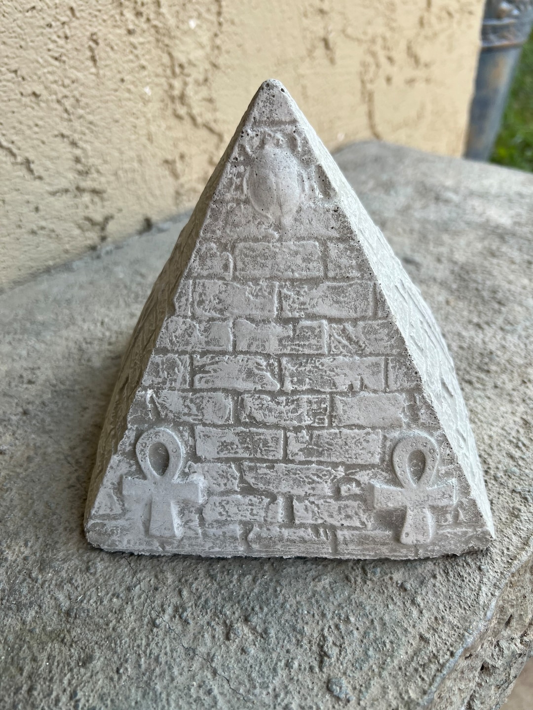 Concrete Pyramid 6" X 6" X 6.5"h, Egyptian Home Decor, Pyramid ...