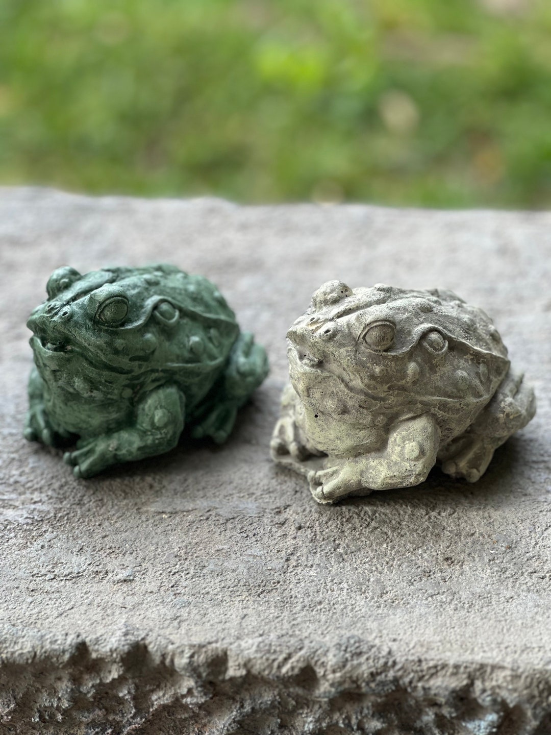 Concrete Bullfrog Statue, Stone Toad, 4.5lx3.25wx3, Garden Art ...