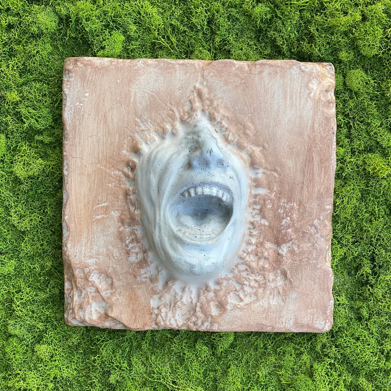 Concrete Face Through the Wall Screaming Face Stone Concrete - Etsy