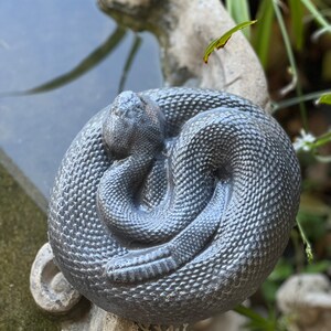 Rattlesnake Concrete Statue, Snake Statue, Pond Decor, Home or Garden ...