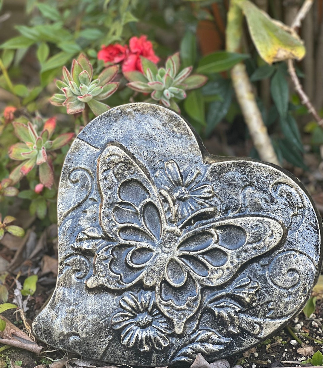 Butterfly Garden Heart Shape Stepping Stone Gardening Gift - Etsy